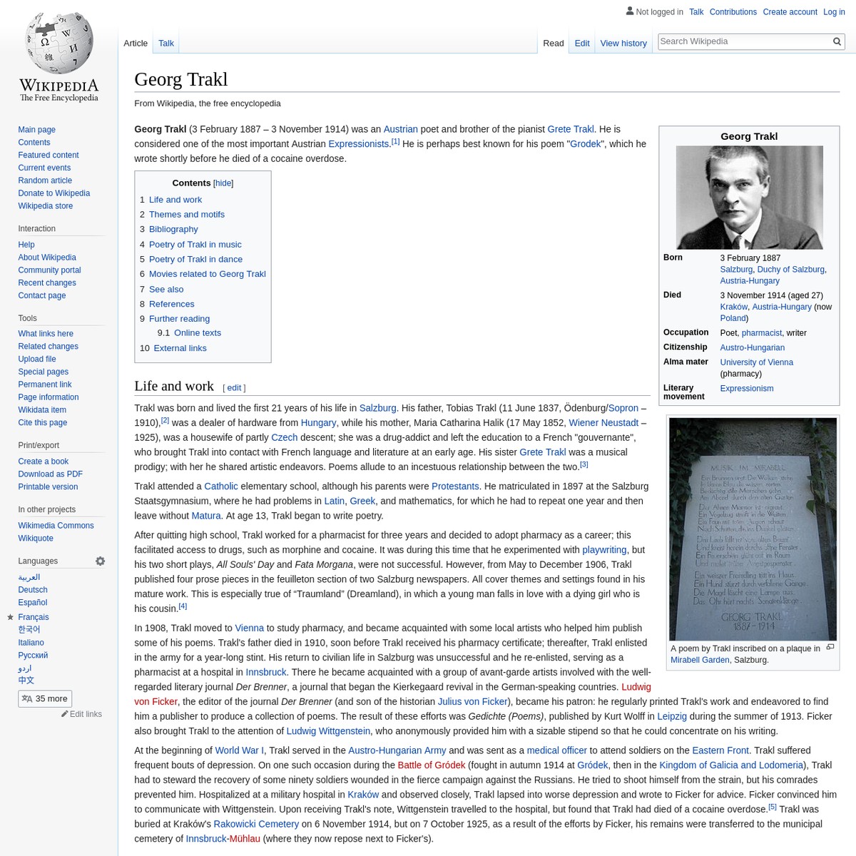 Georg Trakl - Wikipedia — Are.na