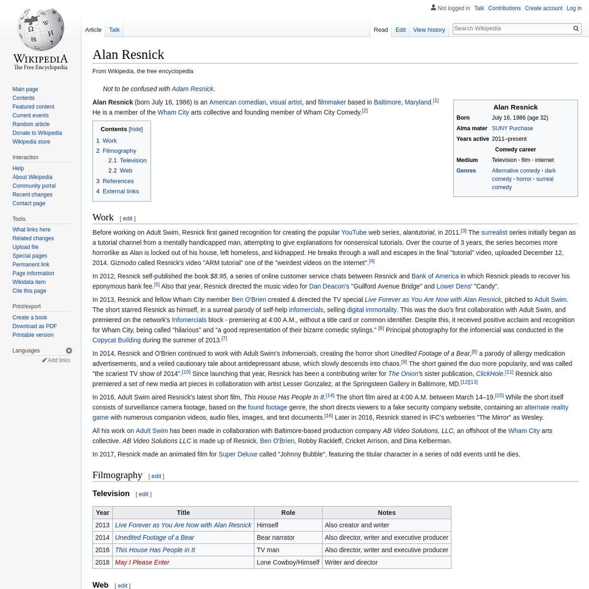 Alan Resnick - Wikipedia — Are.na