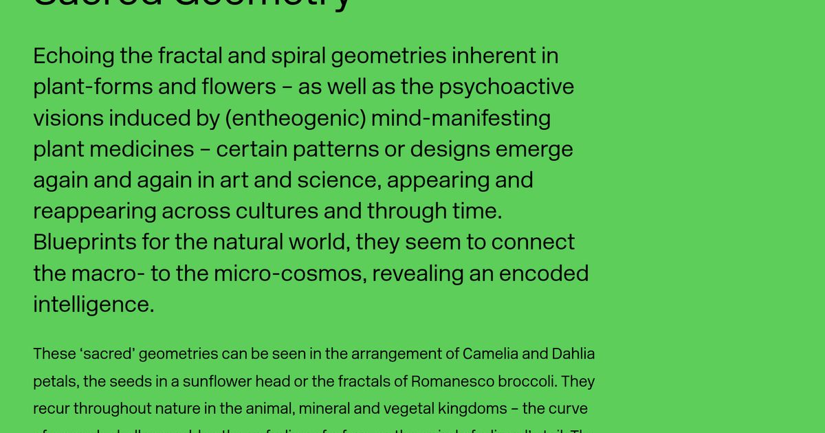 Sacred Geometry — The Botanical Mind | Are.na