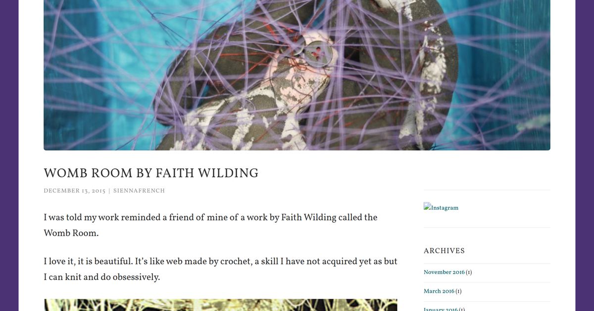 For Annabel - Womb Room by Faith Wilding | Are.na