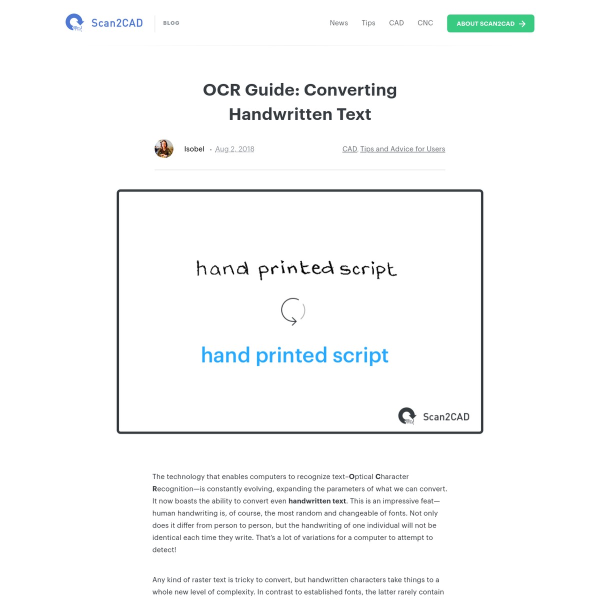 OCR Guide: Converting Handwritten Text | Scan2CAD — Are.na