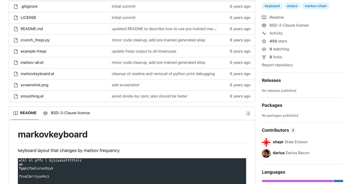 GitHub - shapr/markovkeyboard: keyboard layout that changes by markov ...