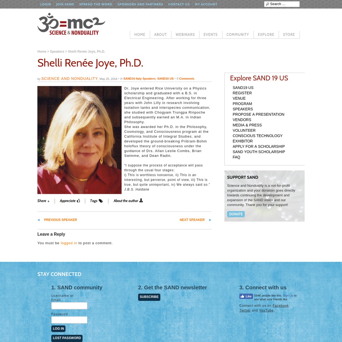 Shelli Renée Joye, Ph.D. - Science and Nonduality — Are.na