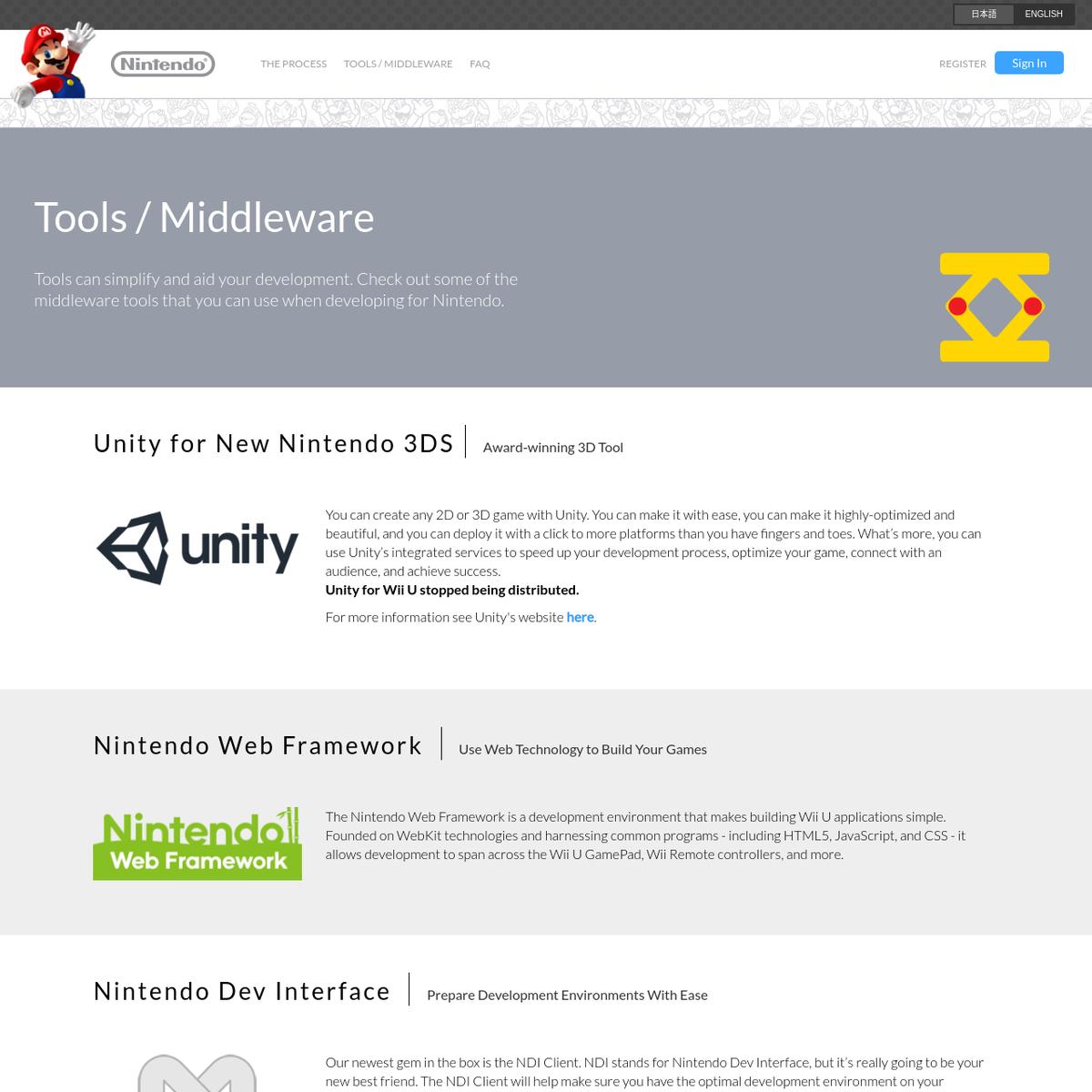 Tools Middleware Nintendo Developer Portal Are.na