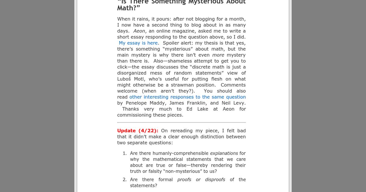 Shtetl-Optimized | Are.na
