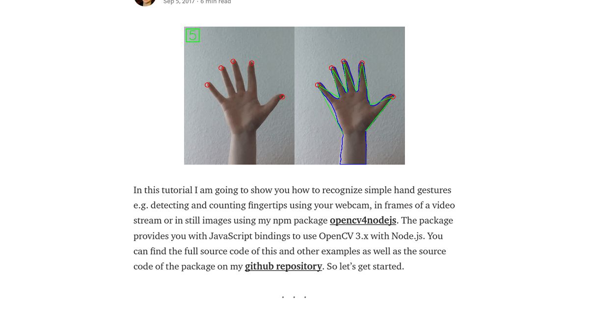Simple Hand Gesture Recognition using OpenCV and JavaScript. | Are.na